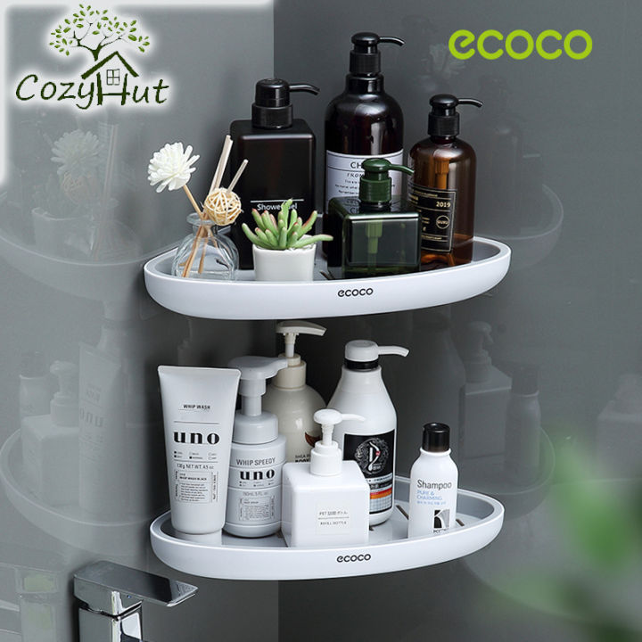 Ecoco Bathroom Shelf Organizer Wall Mounted Corner Shelves Shower ...