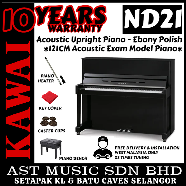 Kawai ND-21 Acoustic Upright Piano - Ebony Polish (ND21 / ND 21) | Lazada