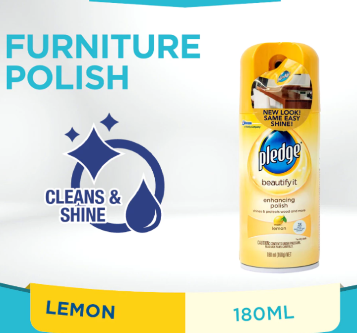Pledge Enhancing Furniture Polish Lemon scent - 180ml | Lazada PH