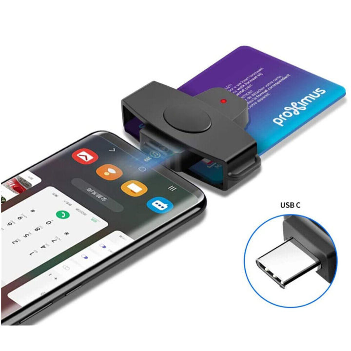 USB Type C Smart Card Reader Memory ID Bank EMV Electronic DNIE Dni ...