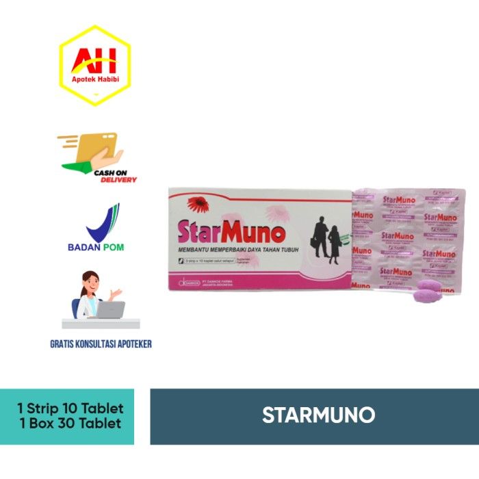 Starmuno 1 Box isi 30 kaplet Kalbe Obat memelihara kesehatan tubuh ...