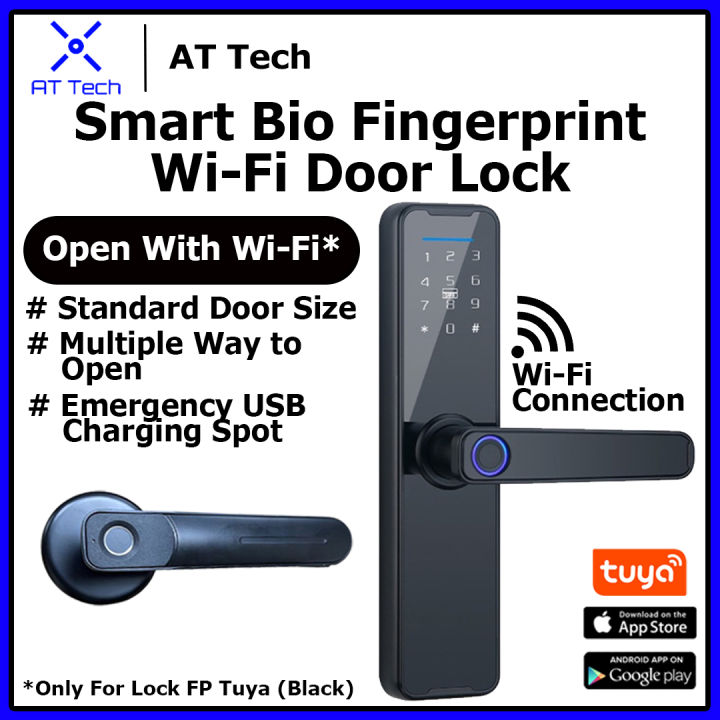 AT Tech TUYA Fingerprint Door Security Smart Lock Electronic Door Lock ... AT Tech TUYA Fingerprint Door Security Smart Lock Electronic Door Lock ...