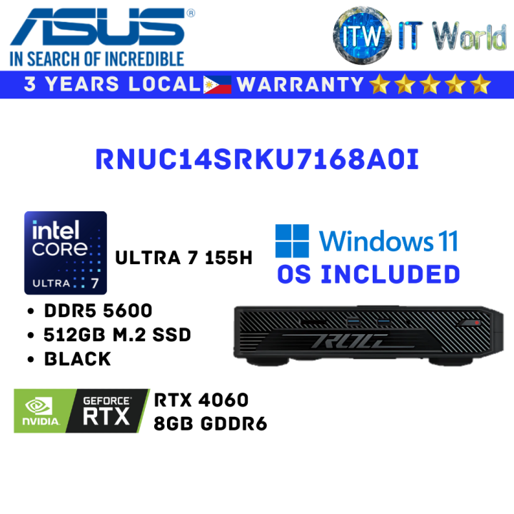 Itw | ASUS Mini PC All in One Desktop PC ROG NUC 760 RNUC14SRKU7168A0I ...