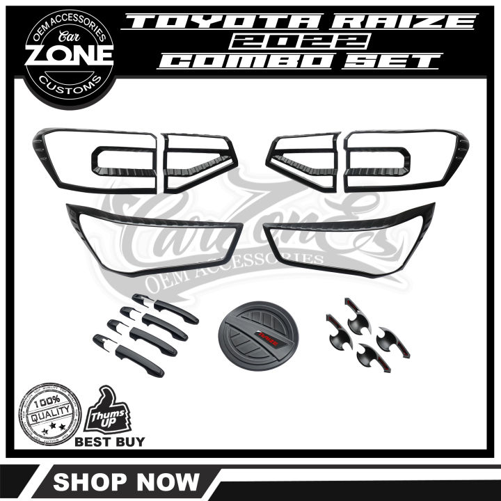Toyota Raize 2022 Set Combo Garnish Cover (Matte Black) | Lazada PH