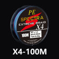 Spectra Multicolor Fishing Line 100M/300M PE Braided Line Multifilament Zero Stretch Superline 4 ...