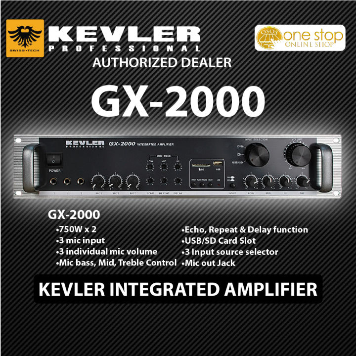 Kevler GX-2000 Intergrated High Power Amplifier 750W X 2 Max with USB GX2000 GX 2000 •OSOS ...
