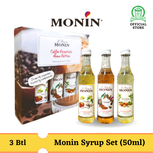 Monin Coffee 50ml Set Gift Set Hazelnut Vanilla Caramel Syrup Home Mini ...