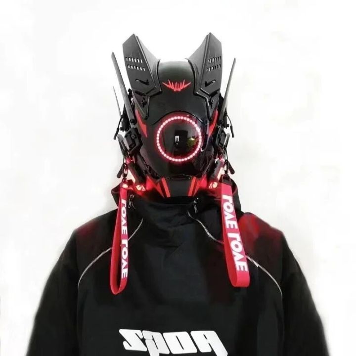 Cyberpunk Helmet Shinobi Mask Robot Samurai Mask Cosplay Techwear Cyber ...