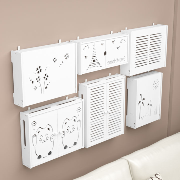 Wireless wifi TV set-top box router rack non-punching storage box wall ...