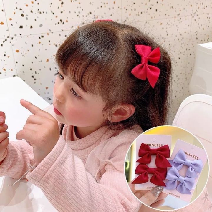AISHG2PCS/Set Hairclip For Kids Bow Hair Ribbon Cute Child Hair ...
