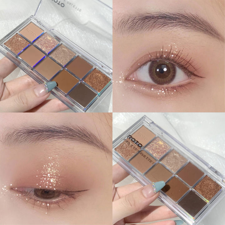 【Zanker】Roto 10 Colors Eye Shadow Full Matte Eyeshadow Plate Earth ...