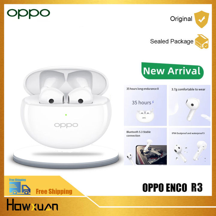 OPPO Enco R3 True Wireless กึ่งอินเอียร์หูฟังบลูทูธสำหรับดนตรี,กีฬา,เกม,Esports อัจฉริยะ Apple ...