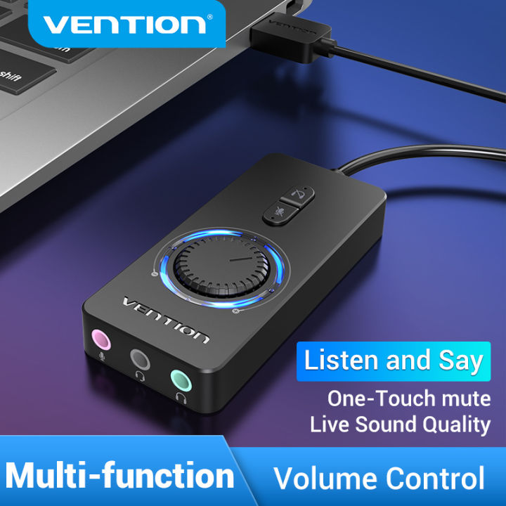 Vention อะแดปเตอร์การ์ดเสียง External Sound Card USB to 3.5 Jack USB หู ...