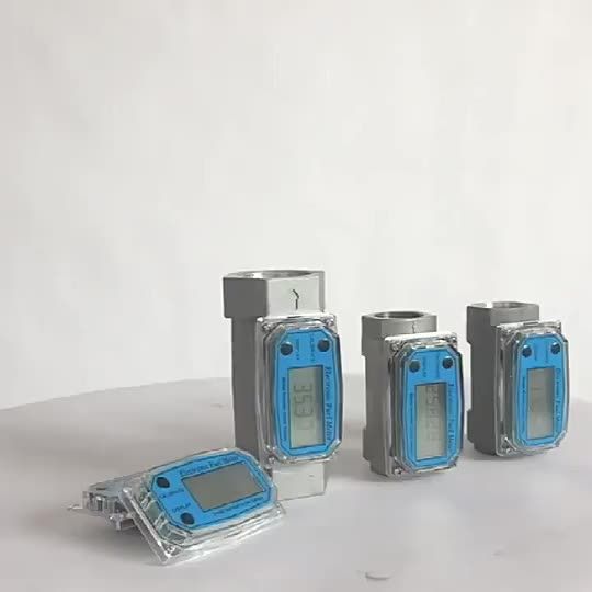 Digital Turbine Flow Meter Portable LCD Display Petrol Fuel Kerosene ...