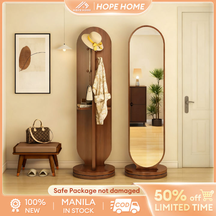 Full Body Mirror Clothes Hanger Stand up Bedroom Dressing Mirror Floor ...