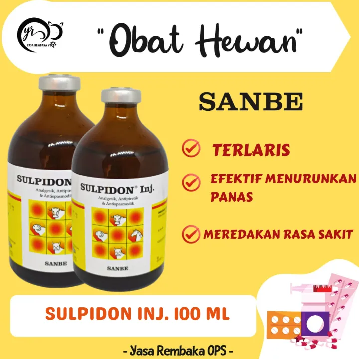 SULPIDON 100ML - Obat Injeksi Penurun panas sapi kambing anjing kucing ...