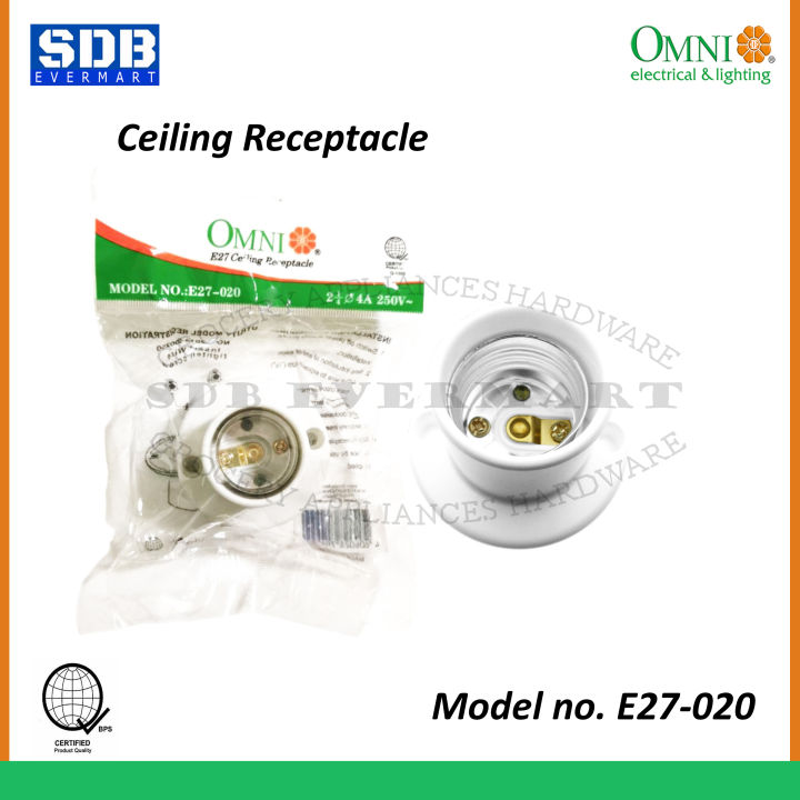 Omni Ceiling Receptacle 250V 4A 2-1/4W E27020-1pc | Lazada PH