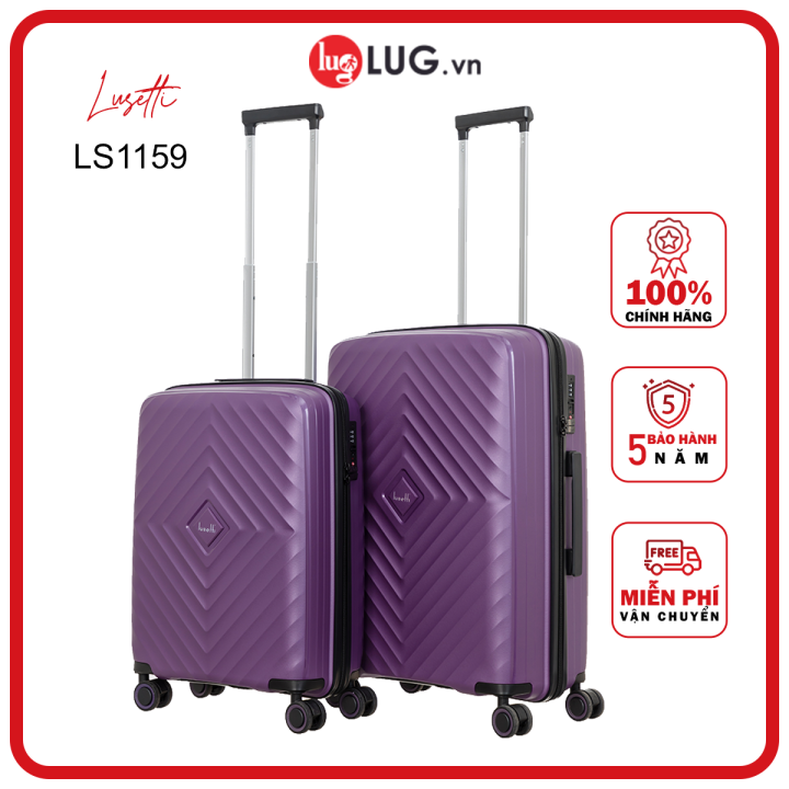 Combo 2 Vali Kéo LUG Lusetti S20/S24 LS1159 Nhựa PP chống bể vỡ, Khóa ...