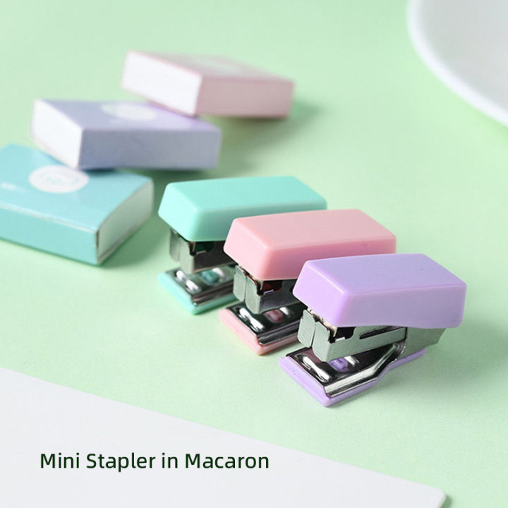 Macaron mini stapler [with a row of staples] staples stationery office ...
