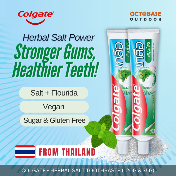 COLGATE - HERBAL SALT TOOTHPASTE 35G/120G/150G FROM THAILAND PROTECTION ...
