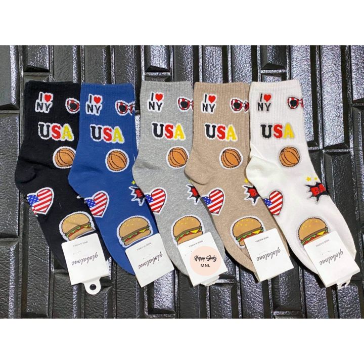 Korean Socks Usa-NY iconic socks | Lazada PH