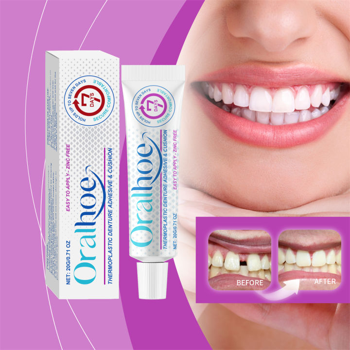 Bilian ORALHOE Denture Fixing Adhesive False teeth Denture Adhesive Dental Care Improved Comfort ...