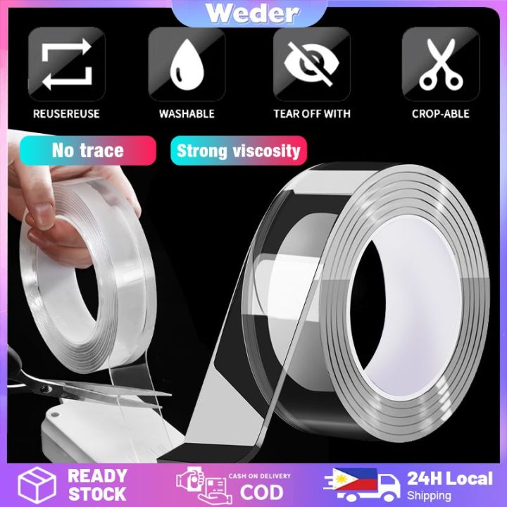 1M/3M/5M Nano Tape Clean Double-sided Tape Transparent Color Waterproof Multipurpose Strongly ...