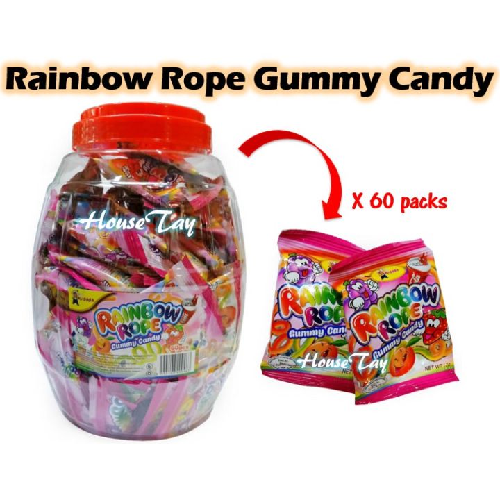 Alibaba Rainbow Rope Gummy Candy 60 packs | Lazada
