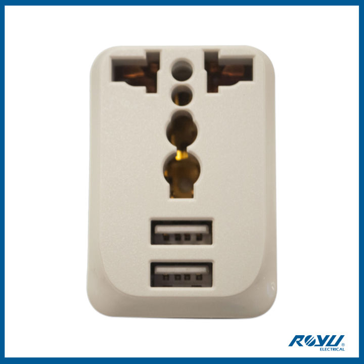 Royu Universal Adapter w/ 2 USB Charger - REDPL125 | Lazada PH