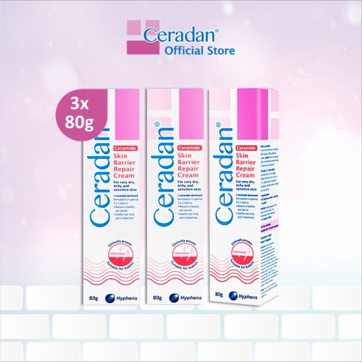 [Bundle of 3] Ceradan® Skin Barrier Repair Cream (80g) (With 3:1:1 ...