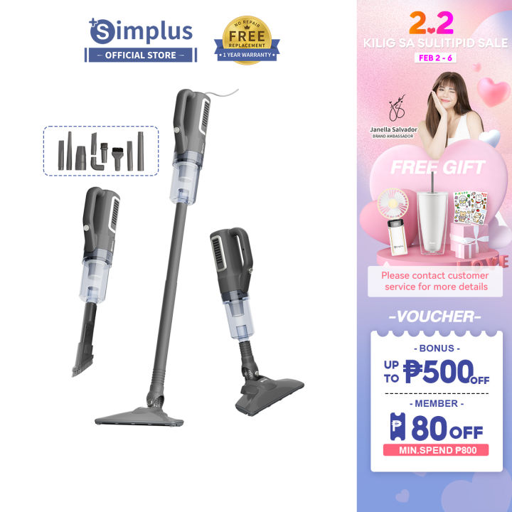 Simplus 17KPa 3 in 1 Vacuum Cleaner Portable and Handheld Vacuum Cleaner for Home 11pcs ...