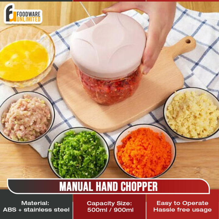 Automatic & Manual Food Chopper Meat Onion & Garlic Mincer Cooking ...