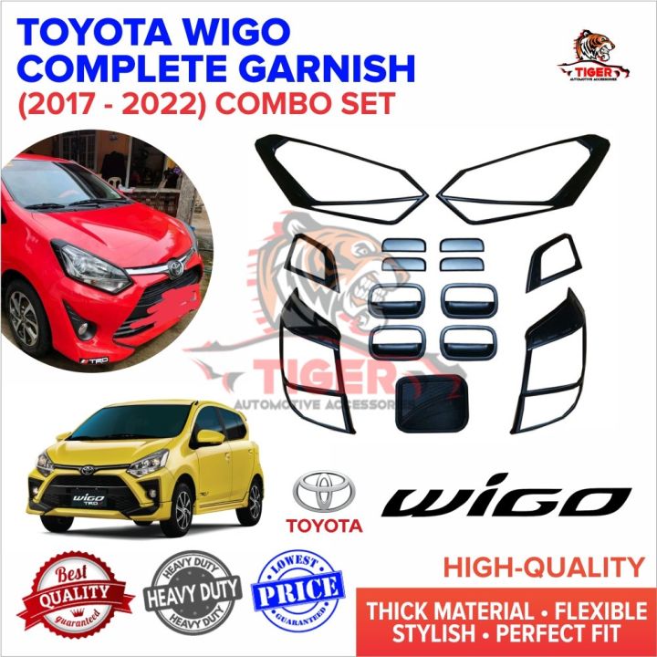 Toyota Wigo 2017-2022 Garnish Matt Black / Complete Set / Garnish Cover ...