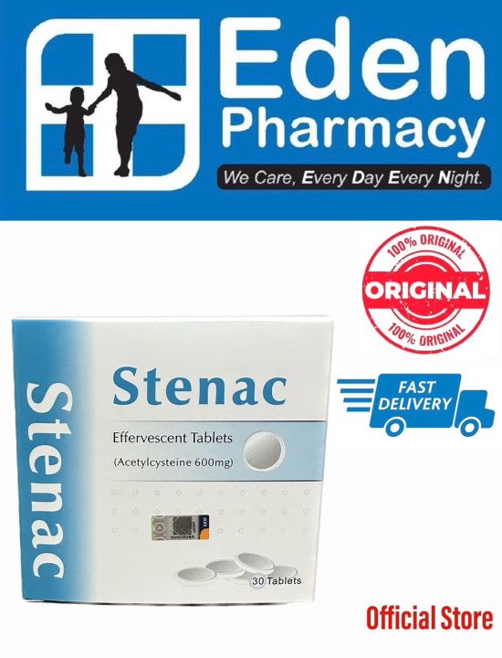 Stenac Effervescent acetylcysteine Tablet 600mg (30's) | Lazada