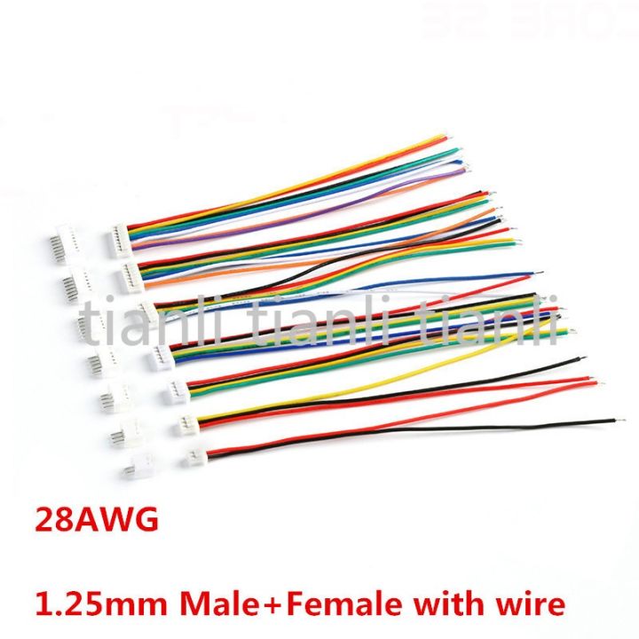 10Sets Male & Female Cable Connector XH 1.25 JST 2/3/4/5/6/7/8/9/10 Pin Single Head Plug With ...