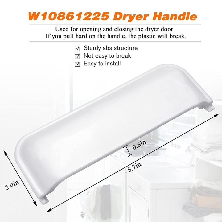 W10861225 W10714516 Dryer Door Handle Replacement Compatible For Dryers ...