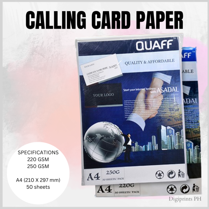 Digiprints PH A4 Size QUAFF Double-sided Matte Calling Card Paper ...