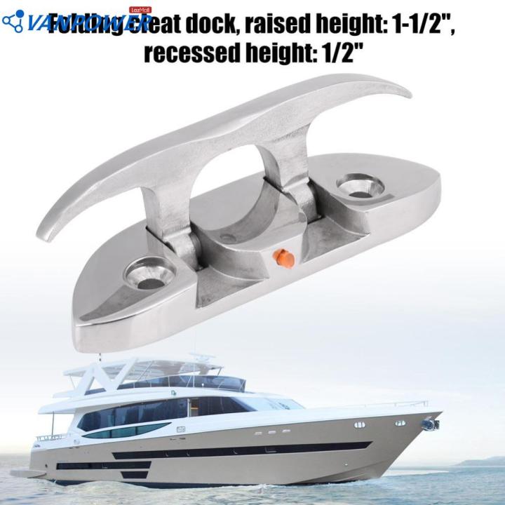 Boat Folding Cleat 4-1/2 Inch Stainless Steel Line Rope Mooring Cleat ...