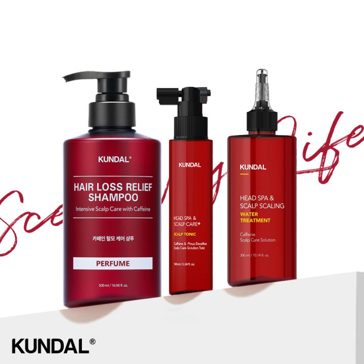 [KUNDAL] Intensive Caffeine Scalp Care Hair Loss Relief Set 3ea | Lazada