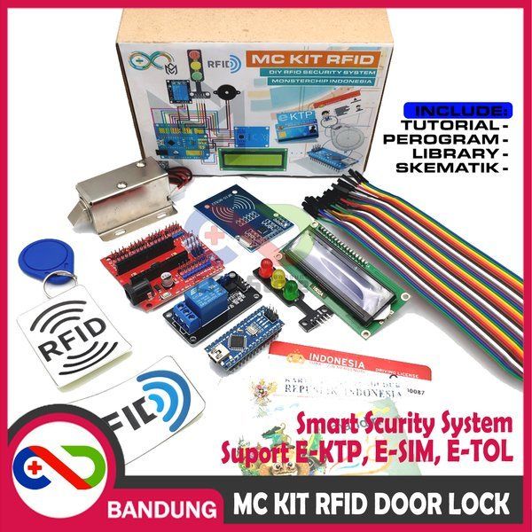 MC KIT RFID ARDUINO SMART SCURITY SYSTEM E-KTP E-TOL E-SIM DOOR LOCK ...