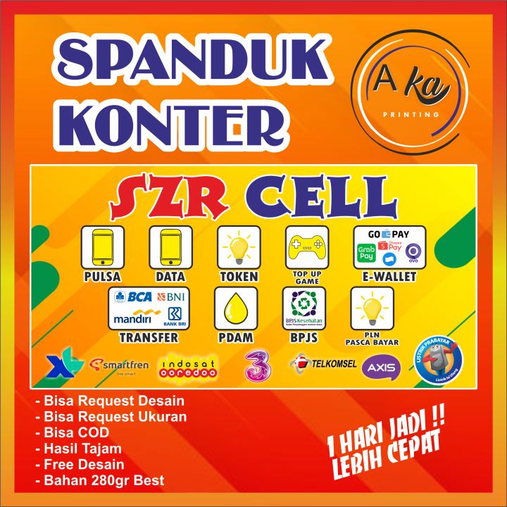 AKA PRINTING/SPANDUK JUAL PULSA/SPANDUK KONTER PULSA/SPANDUK CELLULAR ...