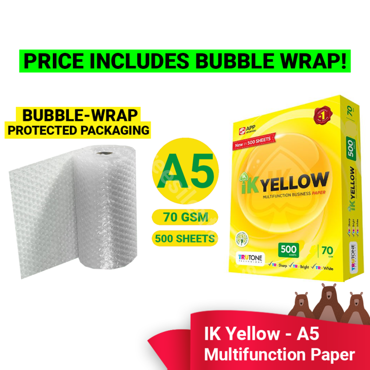 IK Yellow Paper A5 Size 70gsm 500 Sheets (Per Ream) Printing Paper ...