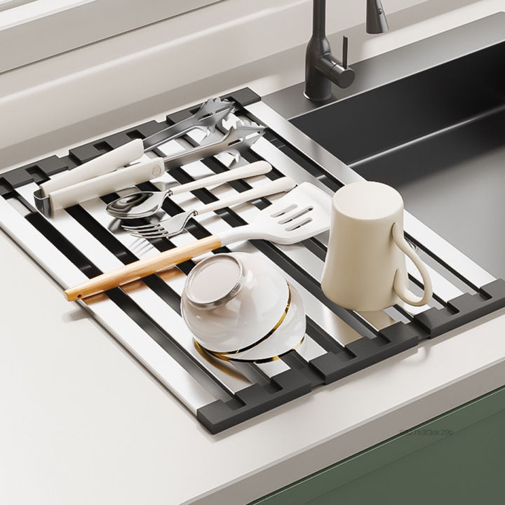 Over Sink Dish Drying Rack Adjustable Stainless Steel Dish Drying ...