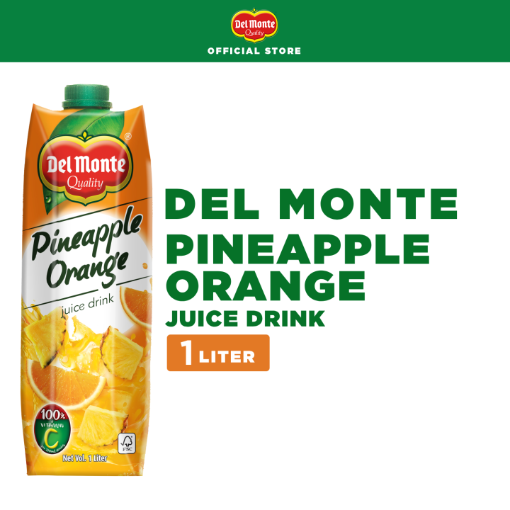 DEL MONTE Pineapple Orange Juice Drink with Real Fruits and 100% ...