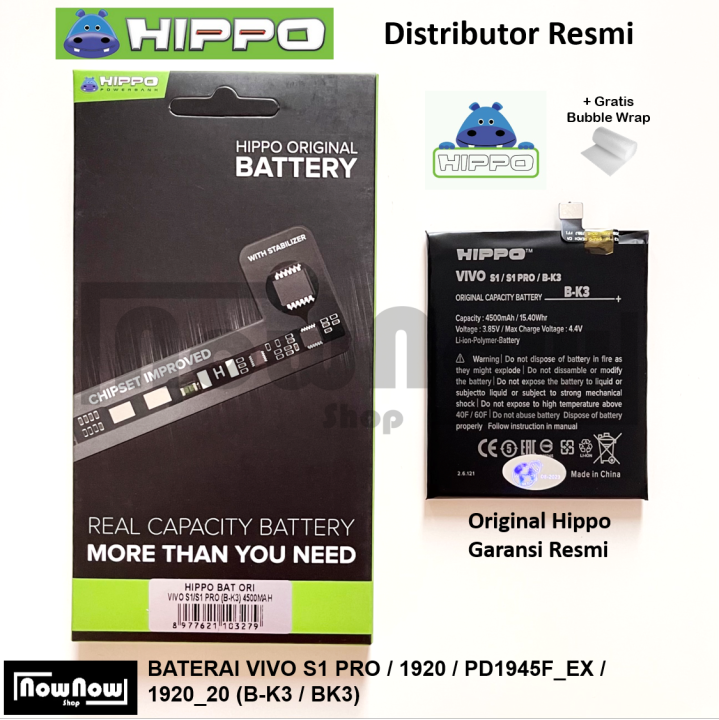 Baterai Hippo Vivo S1 Pro / 1920 / PD1945FEX / 192020 B-K3 BK3 Original ...