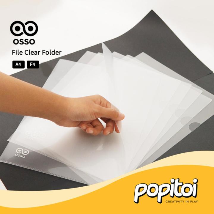 OSSO L Shaped File Clear Folder Map Transparan Bening Dokumen Document ...