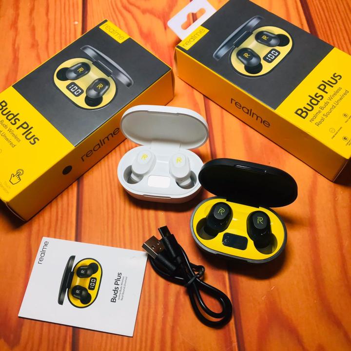 Realme Buds Plus Headset Bluetooth Airdots Wireless LED Model Touch LED ...