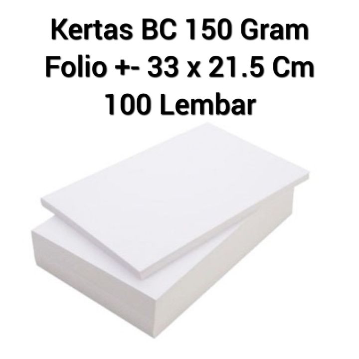 Kertas Manila BC Folio 150 gsm 100 Lembar PUTIH | Lazada Indonesia