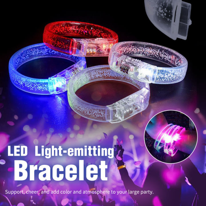 LED Light Up Bracelets Glow In The Dark Bangle LED Glow Sticks Bracelets Neon Glowing Bangle ...