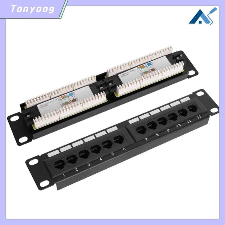 TONYOOG 12-Port UTP Patch Panel CAT6 RJ45 Without Bracket Ethernet ...